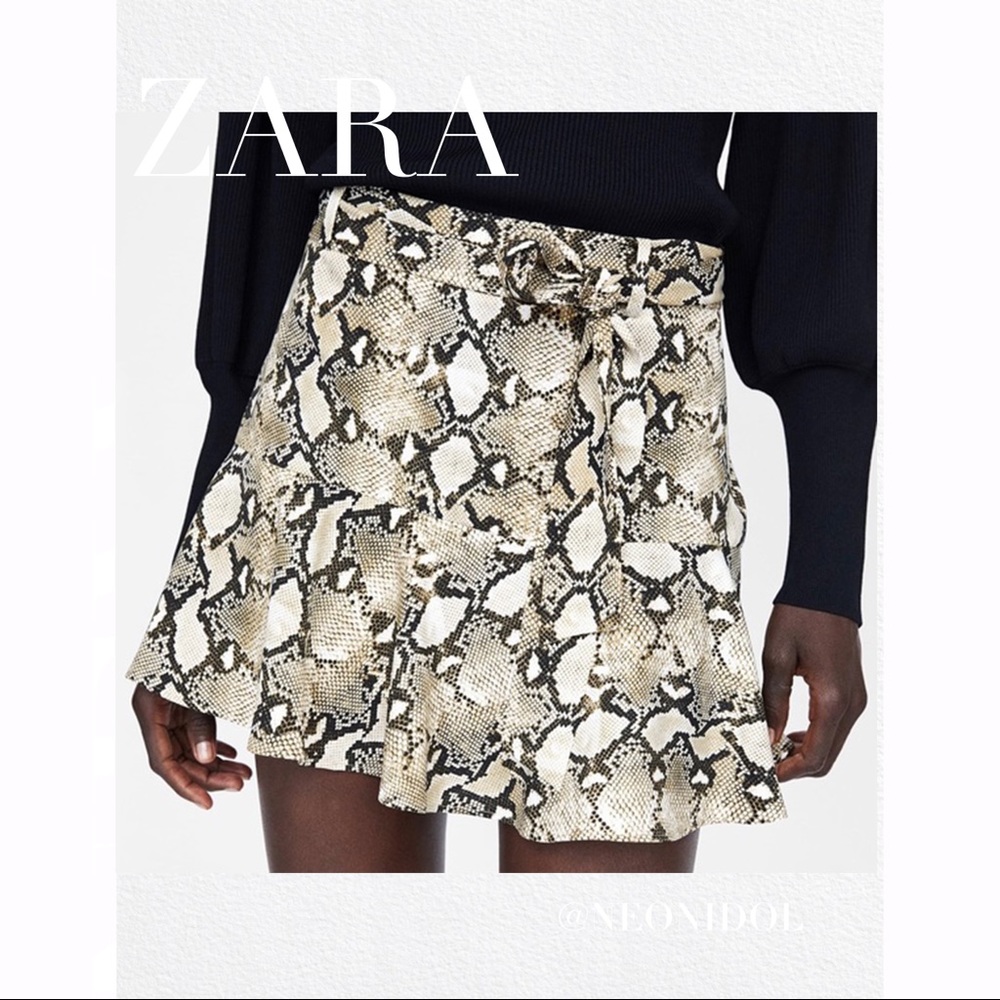 Zara Snake-Skin Skirt - Gem